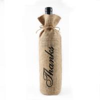 China Jute Wine Bottle Covers with Drawstrings Reusable Wine Gift Bags in Customized Color for sale