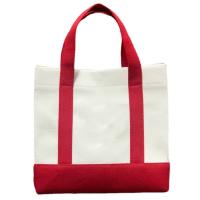 China Reusable Eco Blank Line Tote Canvas Shopping Bag with Customized Logo and Custom Logo for sale