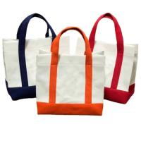 China Reusable Eco Blank Line Tote Canvas Shopping Bag with Customized Logo and Custom Logo for sale