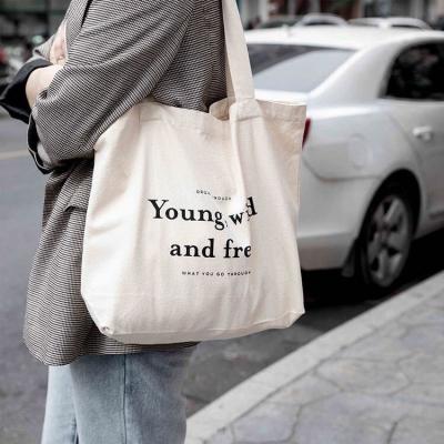 China Customized Color Cotton Canvas Tote Bags with Handled Style and Printed Company Logo for sale