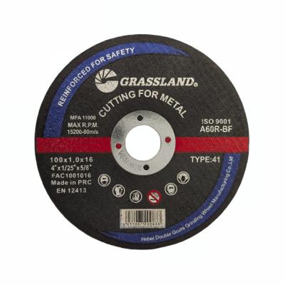 China 4 inch Metal Grinding Discs for Straight and Chip-Free Cuts 100mm x 1mm x 16mm Continuous Wheel Blade Tough Aluminum Oxide Abrasive 80 m/s for sale