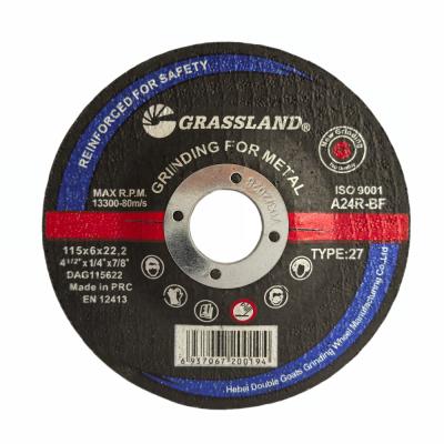China GRASSLAND Metal Grinding Discs 115mm X 6mm X 22.2mm for Precise Vibration-Free Cutting for sale