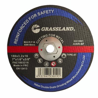 China GRASSLAND 7 Inch Inox Grinding Discs with Monocrystalline Fused Alumina 180mm X 3.2mm X 16mm for sale