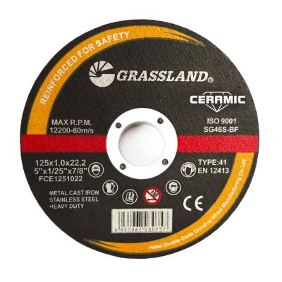 China Grassland 125X1X22.2mm  ceramic grain cutting dsic  this wheel delivers an exceptionally fast cut rate and unparalleled durability, offering the lowest cost per cut in the market. for sale
