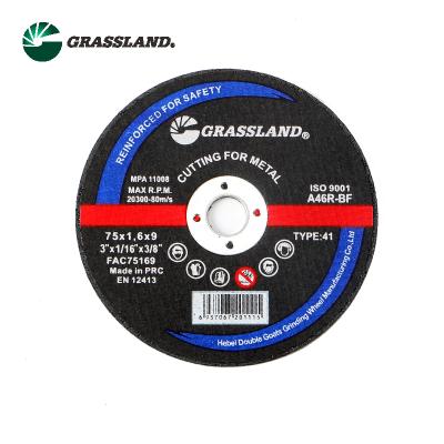 China Abrasive Metal Cutting Discs 75mm Diameter 1.6mm Thickness Resin Bonded with Reinforced Fiberglass for Quick Metal Cutting for sale