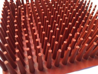 China Red Color Molding Silicone Rubber Parts Simple Structure For Limited Spaces for sale