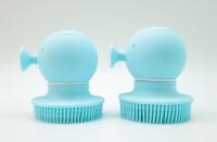 China Antibacterial Blue Color Silicone Exfoliating Brush For Body , Molded Rubber Parts for sale