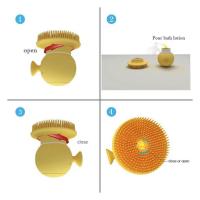 China Antibacterial Blue Color Silicone Exfoliating Brush For Body , Molded Rubber Parts for sale