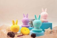 China Rabbit Shaped Soft Silicone Body Brush Customized Molding Parts for sale