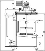 China 250L Electric Lifting Mixing Tank with 316L Stainless Steel Construction and GMP Compliance for Pharmaceutical & Food Processing for sale