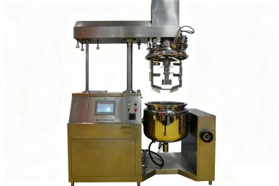 China 300L Capacity Vacuum Homogenizing Emulsifier Machine with 316L Stainless Steel and Hydraulic Lifting for Hygienic Production for sale