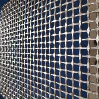 China Modern Office Space Decorative Wall Cladding Stainless Steel Crimped Wire Mesh Panel for sale