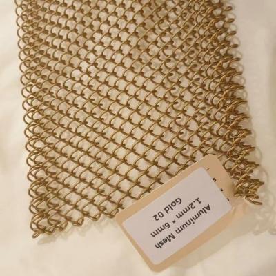 China 6x6mm Aluminum Chain Link Curtain Gold Architectural Mesh for sale
