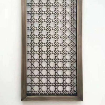 China Burnished Brass Crimped Wire Grille Diamond Mesh 3-10mm Aperture for sale
