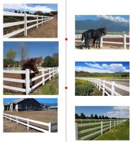 China White Plastic Rail Fence Vinyl Fence 3 Rails 4 Rails Horse PVC Farm Fence for sale