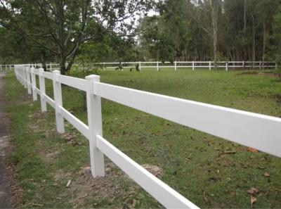 China Cattle Vinyl 2 Rails 3 Rails Easy Assemble DIY PVC Ranch Rail Fence for sale