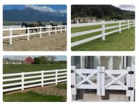 China Easy Installation 3 Rails Design Pvc Plastic Vinyl Coated Ranch Paddock Horse Fencing for sale