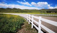 China White PVC 3-Rail Horse Fence - Durable Ranch Paddock Enclosure for sale