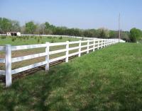 China White PVC 3-Rail Horse Fence - Durable Ranch Paddock Enclosure for sale