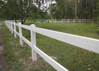 China White PVC 3-Rail Horse Fence - Durable Ranch Paddock Enclosure for sale