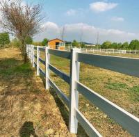 China White PVC 4 Rail Horse Fence Panel Farm Livestock Barrier for sale