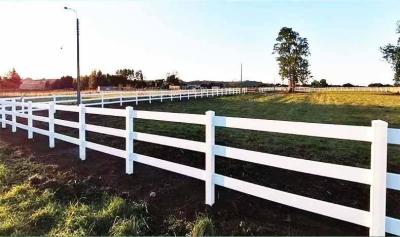 China White PVC 4 Rail Horse Fence Panel Farm Livestock Barrier for sale
