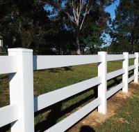 China Easy Installation 3 Rails Design Pvc Plastic Vinyl Coated Ranch Paddock Horse Fencing for sale