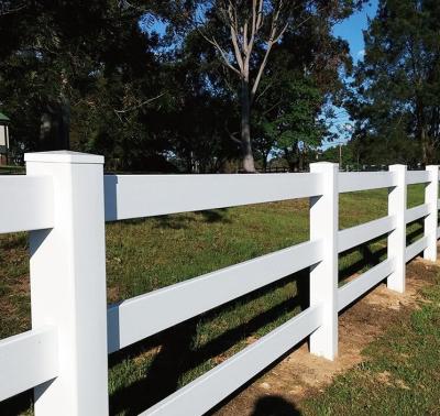China Easy Installation 3 Rails Design Pvc Plastic Vinyl Coated Ranch Paddock Horse Fencing for sale