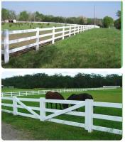 China Cattle 3 Rails White Portable Horse Farm Outside PVC Farm Fence for sale