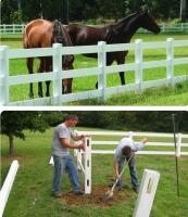 China ASTM PVC Horse Farm Fence 2 Rails White Grey for sale