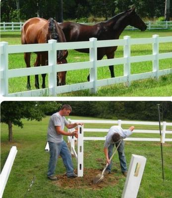 China ASTM PVC Horse Farm Fence 2 Rails White Grey for sale