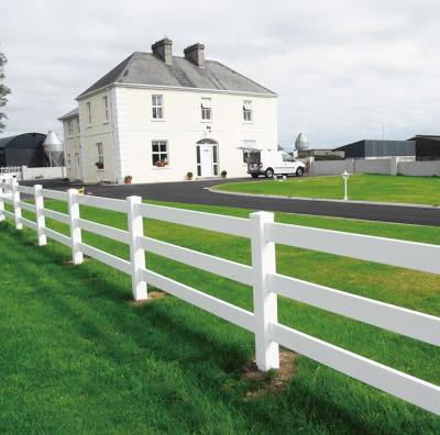 China PVC Farm Fence 3 Rails Horse Paddock Ranch Easy Installation for sale