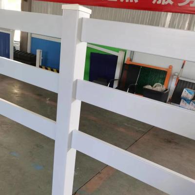 China White Color Vinyl Fence Horse Fence 3 Rails Horse PVC Farm Fence for sale