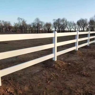 China 3 Rails 1.8*2.5m PVC Farm Fence Plastic Vinyl Ranch Paddock Horse Fence for sale