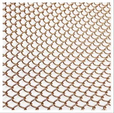 China Colorful Aluminum Decoration Architectural Woven Chain Link Mesh Curtain For Hotel for sale