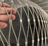 China Customized Silver Stainless Steel Rope Mesh Recyclable Maintenance Free for Architectural Protection for sale