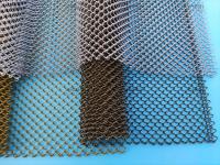 China Household Indoor Metal Mesh Golden Color Steel Material Fireplace Mesh Screen Curtain for sale