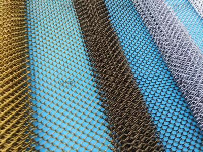 China Colorful Woven Architectural Mesh Metal Mesh Chain Link Curtain for sale