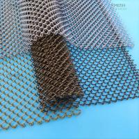 China Gold Color Anti Rust Aluminum Decorative Mesh Metal Coil Drapery for sale