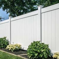China White PVC Privacy Fencing 6ftHx8ftW Virgin Vinyl for sale