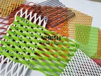 China PVDF Aluminum Expanded Metal Mesh 5.5mm 6.0mm Wall Cladding Ventilated Facades for sale