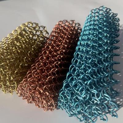 China Custom Color Aluminum Woven Chain Link Curtain Wire Mesh for sale