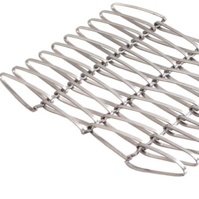 China Decorative Stainless Steel Flat Spiral Woven Wire Mesh For Curtain Wall for sale