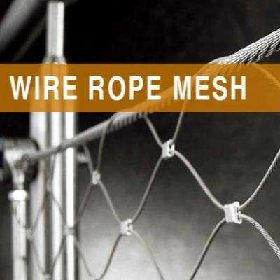 China Ss 304 316 Stainless Steel Rope Mesh For Bird Cable Wire Mesh for sale