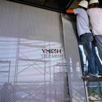 China Custom Brass Antique Finish Architectural SS Crimped Mesh Exterior Architectural Metal Mesh Cladding for sale