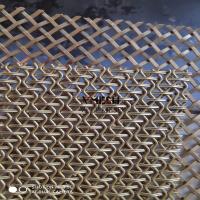 China Custom Antique Brass Finish 1.5mm Stainless Steel Crimped Mesh For Luxury Interiors for sale