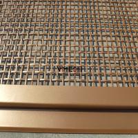 China Powder Coating Golden Color Architectural Stainless Steel Decorative Wire Mesh Curtain for sale
