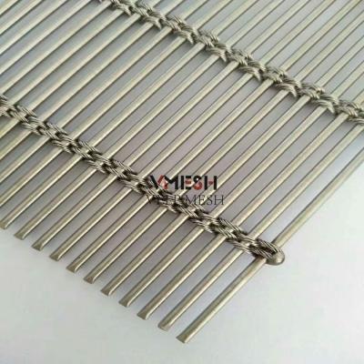 China Decorative Stainless Steel Cable Rod Woven Metal Wire Mesh For Facade Curtain for sale