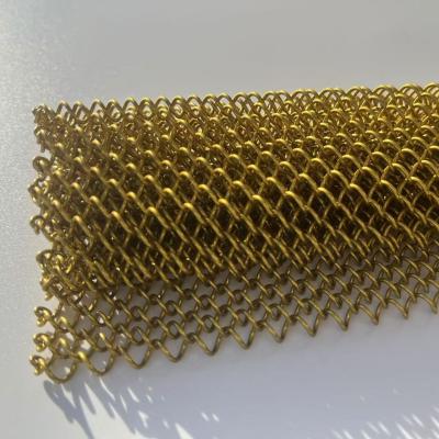 China Aluminum Wire Gold Color Chain Link Metal Curtain Drapery for Room Divider for sale