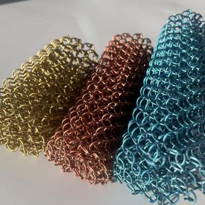 China Light Weight Aluminum Fexible Mesh Curtain For Room Divider Chain Link Drapery for sale
